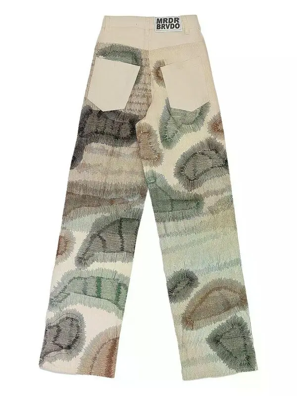 WHO DECIDES WAR Embroidered Trousers - Neutrals
