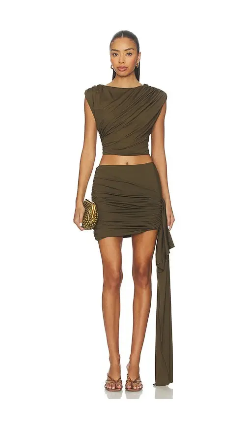 Superdown Jhazala Ruched Skirt Set