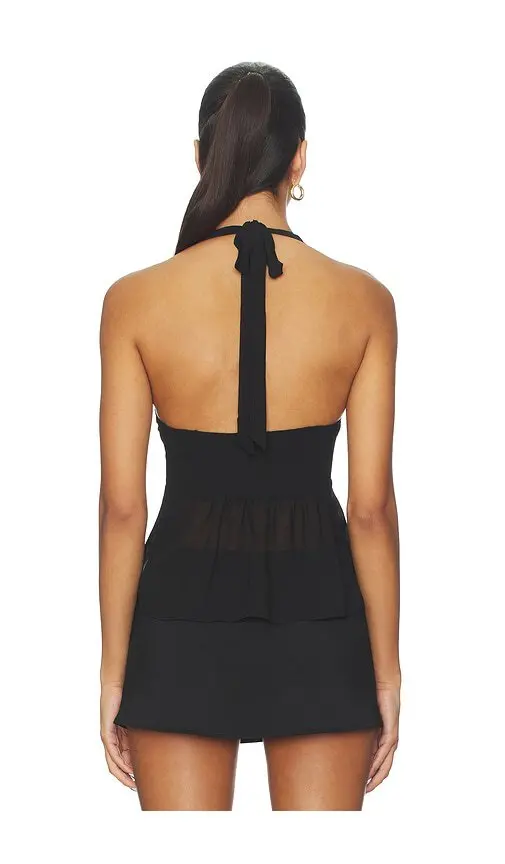 Superdown Embellished Halter Neck Top With Keyhole Detail