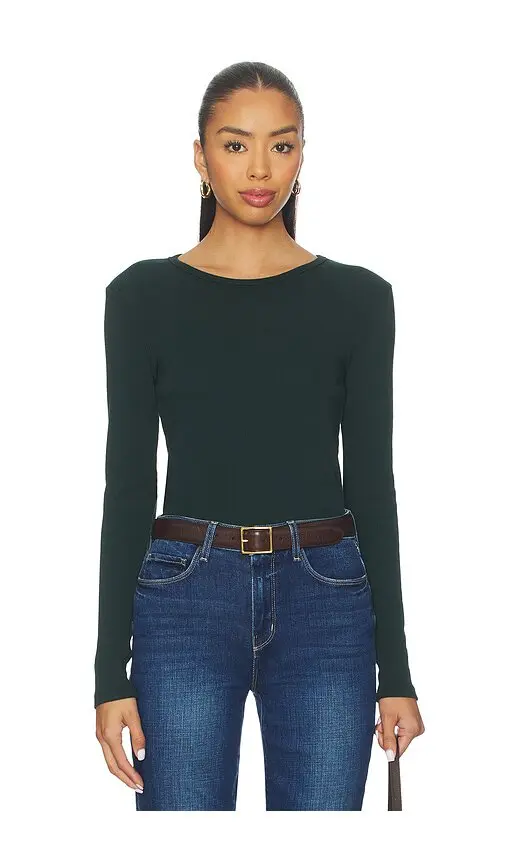 BOBI Crewneck Long Sleeve Tee - Dark Green