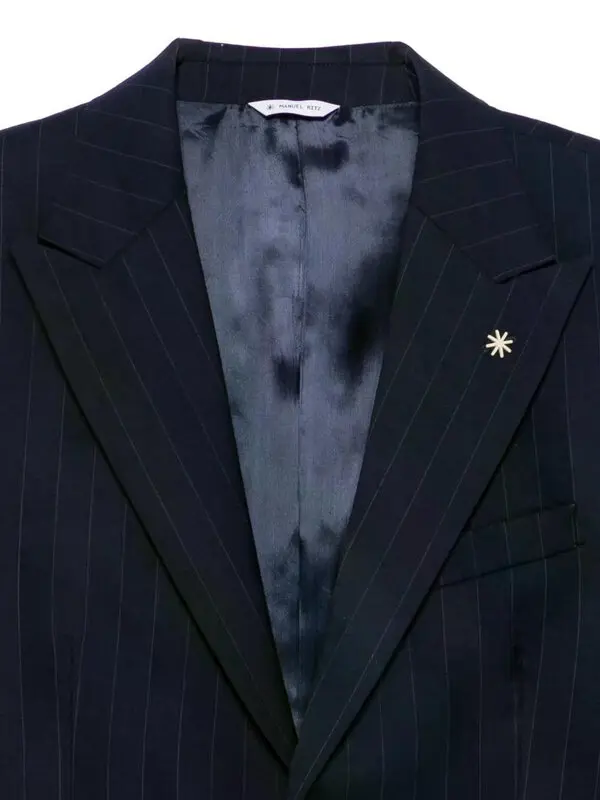 MANUEL RITZ Pinstripe Single-breasted Suit - Blue