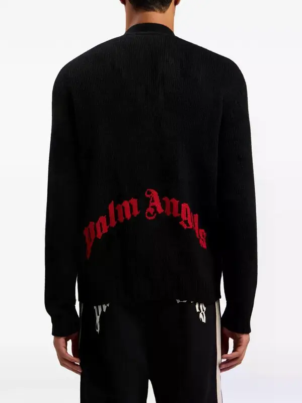 Palm Angels Button Cardigan With Logo Detail