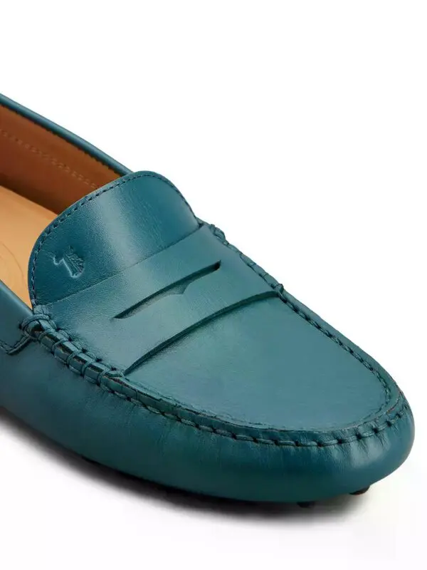 TOD'S Leather Loafers With Pebble Detail - Blue