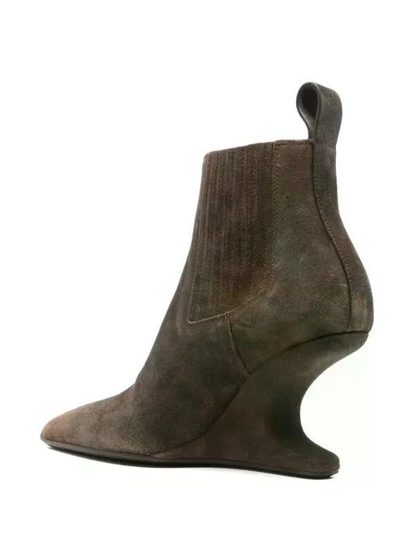 Rick Owens Sculptural Heel Ankle Boots - Brown