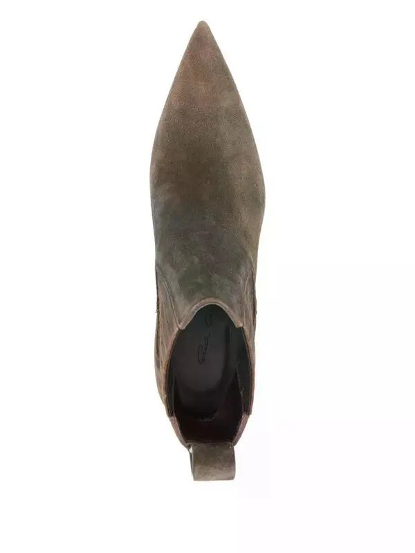 Rick Owens Sculptural Heel Ankle Boots - Brown