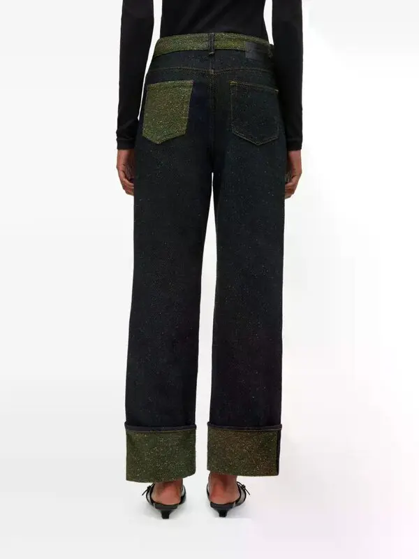 GANNI Buttoned Jeans With Cuffed Hem