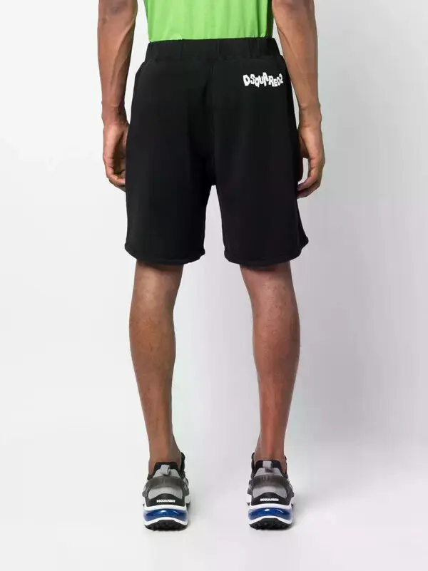 Dsquared2 Logo Print Cotton Shorts