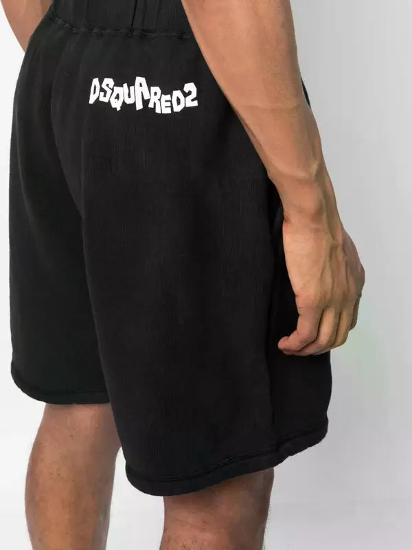 Dsquared2 Logo Print Cotton Shorts