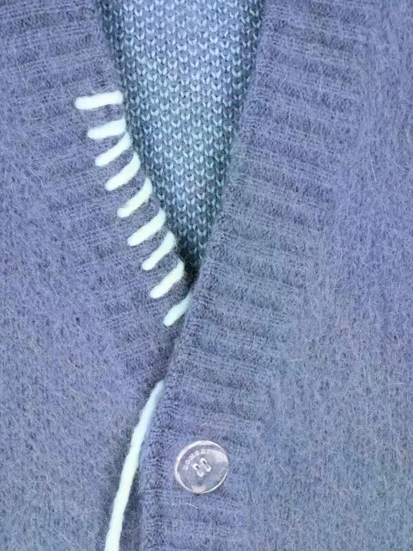 BONSAI Button Mohair Cardigan - Blue