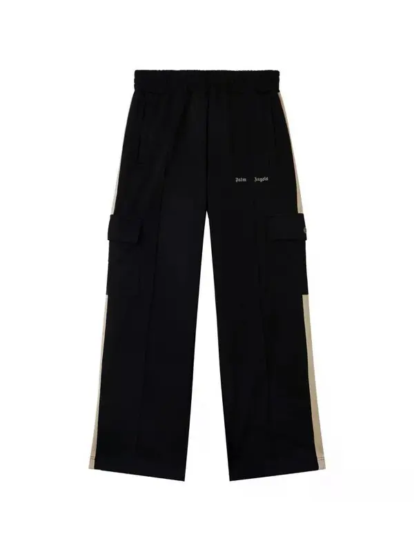 Palm Angels Stripe Detailing Cargo Trousers - Black