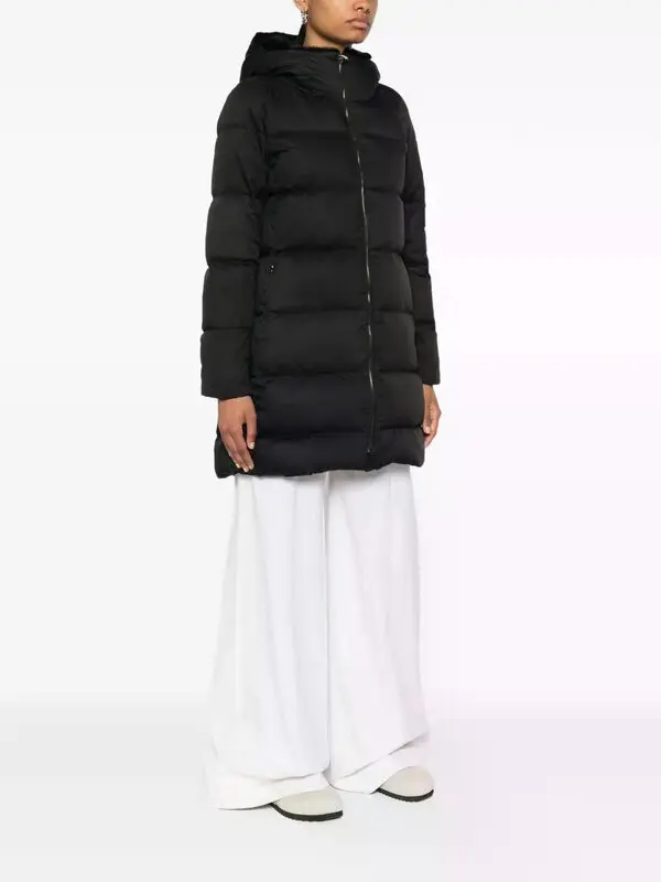 Herno Quilted Padded Coat With Faux Fur Hood Trim