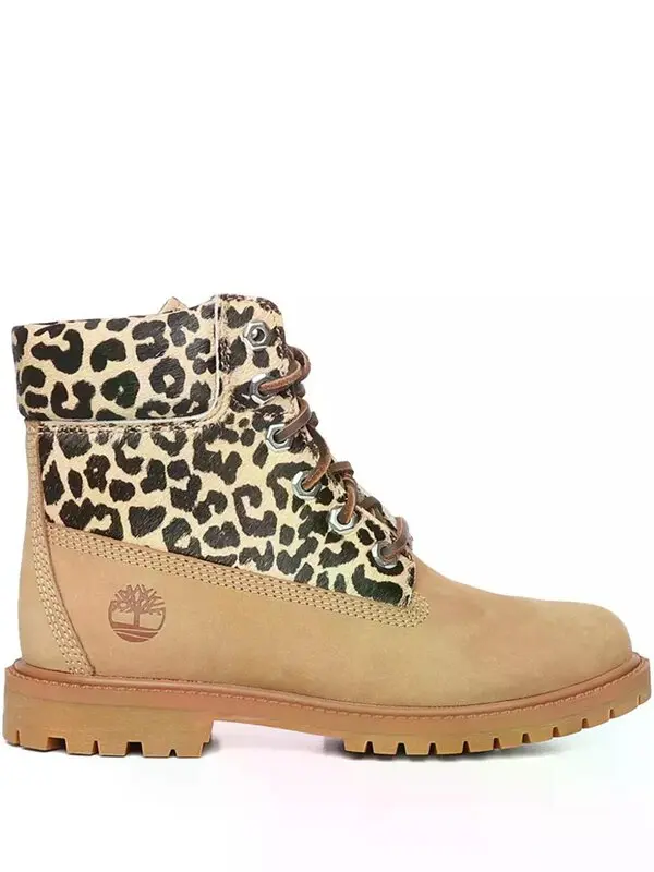 Timberland Inch Leopard Print Lace-up Boots - Neutrals