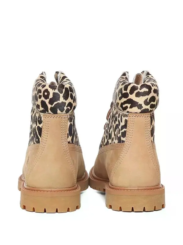 Timberland Inch Leopard Print Lace-up Boots - Neutrals