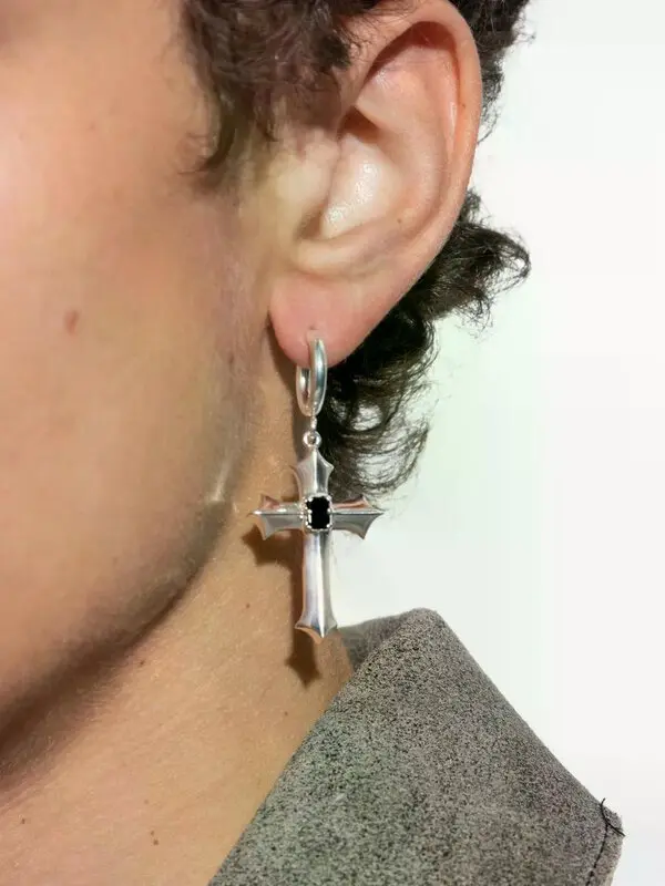MISBHV Cross Pendant Hoop Earrings
