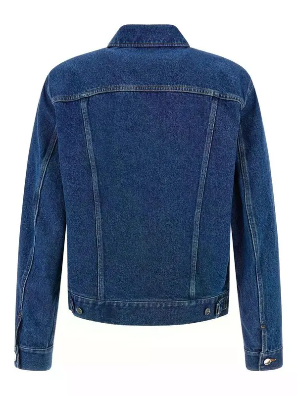 Gucci Contrast Stitching Horsebit Denim Jacket