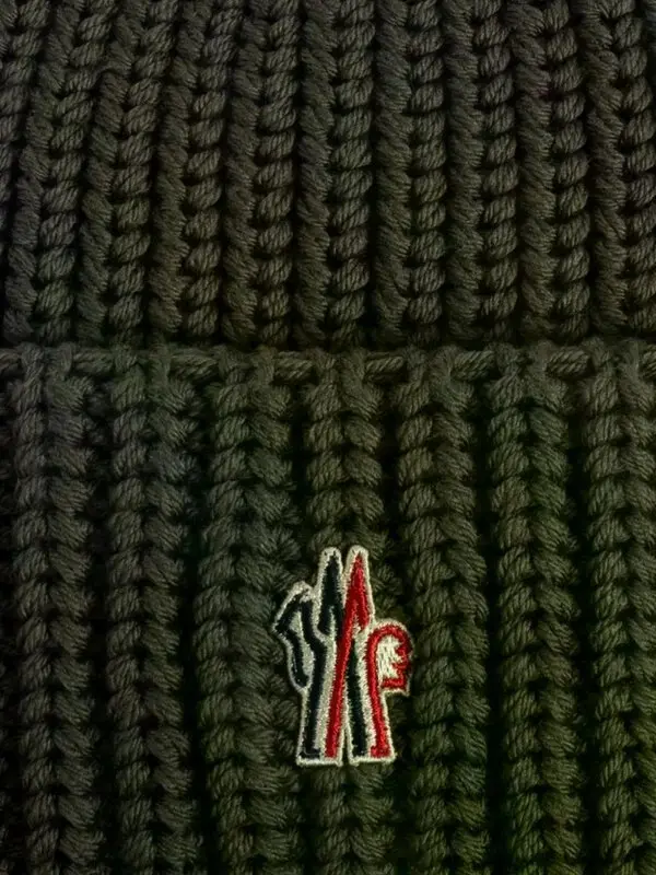 Moncler Ribbed Knit Beanie - Green