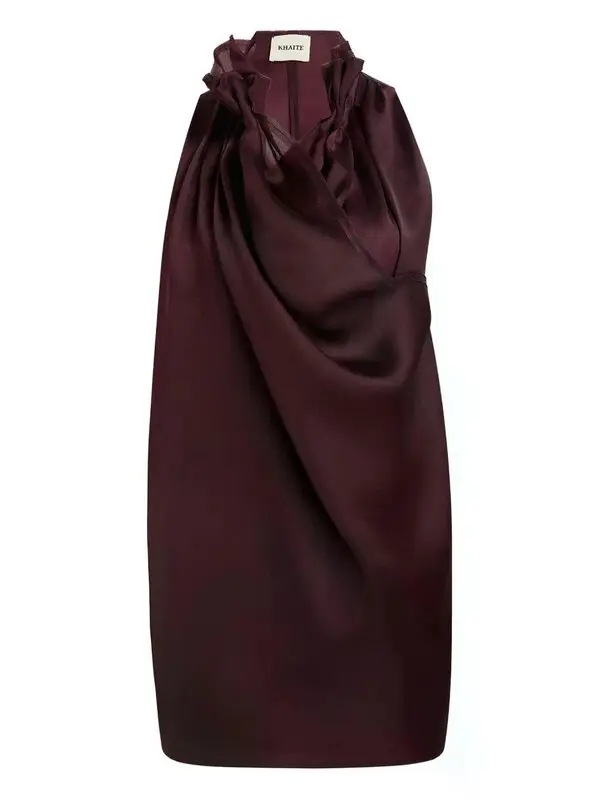 Khaite Meegan Ruffled-collar Sleeveless Top - Red
