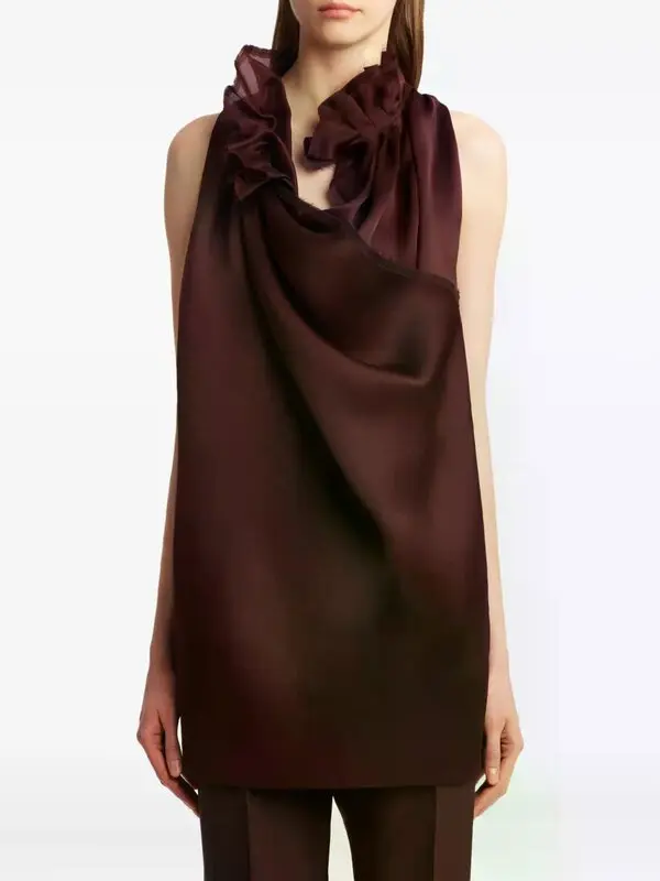 Khaite Meegan Ruffled-collar Sleeveless Top - Red