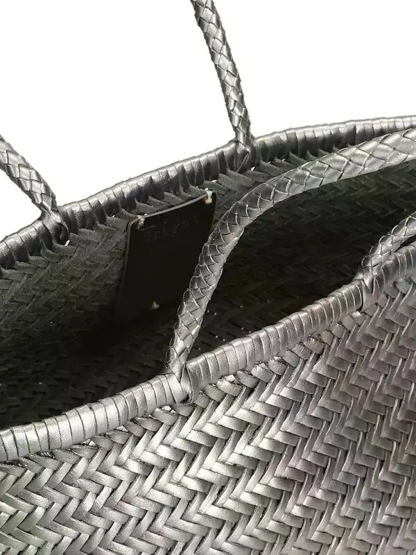 Dragon Diffusion Woven Handle Tote Bag - Silver