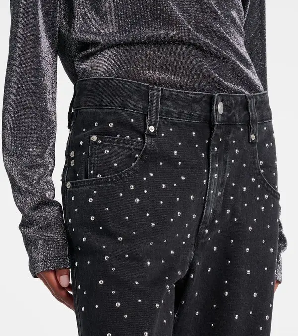 MARANT ETOILE Embellished Straight Leg Jeans