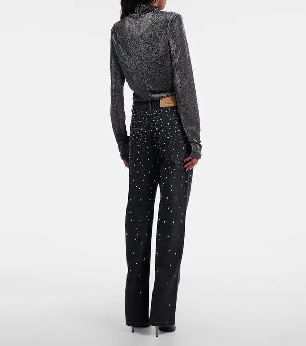 MARANT ETOILE Embellished Straight Leg Jeans