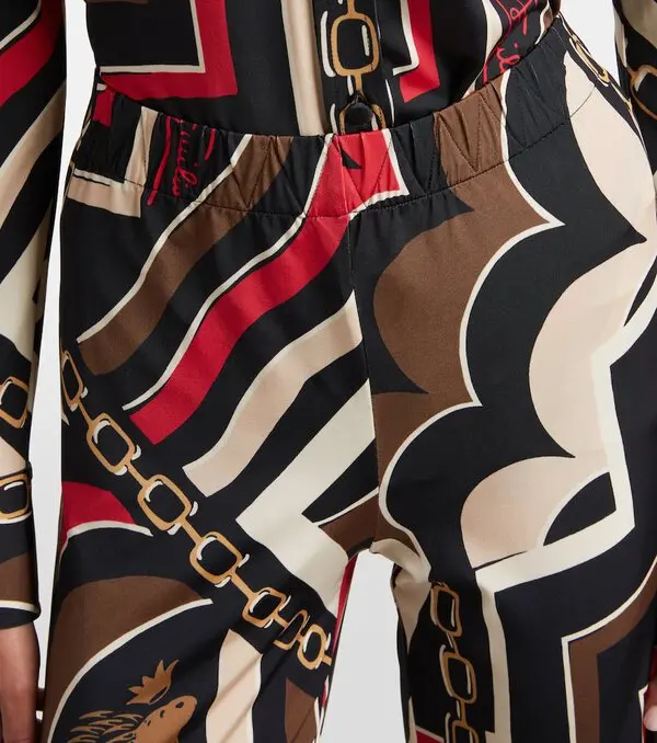 Emilio Pucci Printed Jersey Satin Straight Leg Trousers