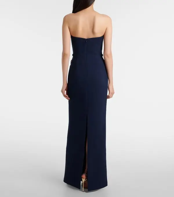 Rebecca Vallance Orla Embellished Crepe Bustier Gown