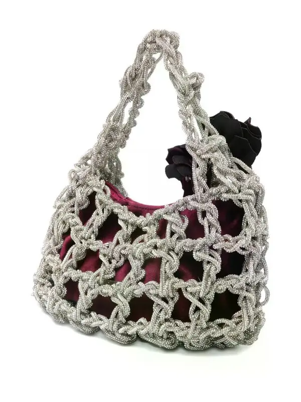TWENTY FOURHAITCH Embellished Flower Shoulder Bag