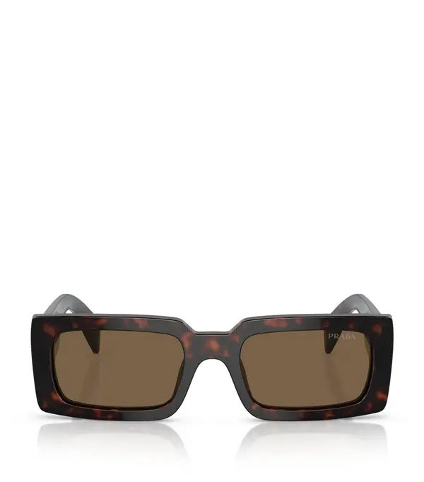 Prada Acetate Rectangular Sunglasses - Brown
