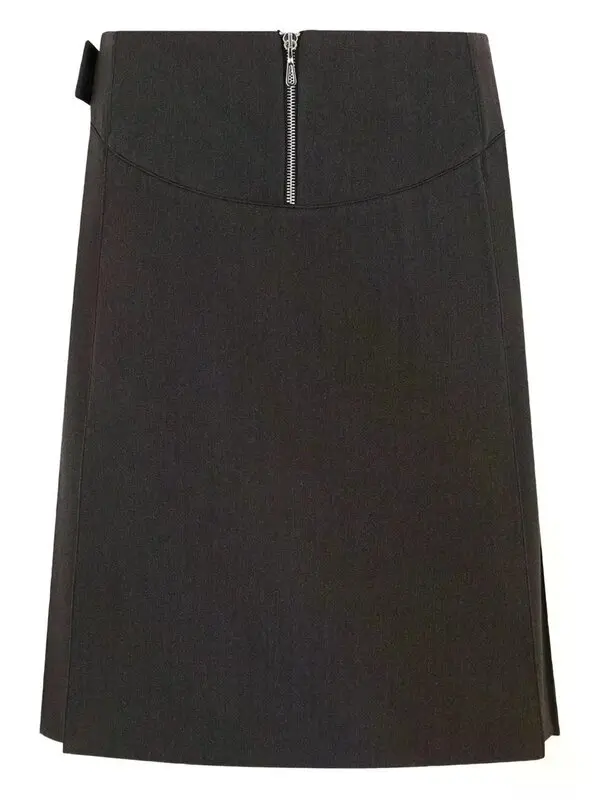Rabanne Belted Zip Skirt - Grey