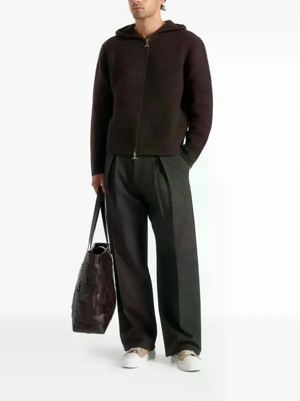 Manière De Voir Eden Zip-fastening Ribbed-knit Hoodie