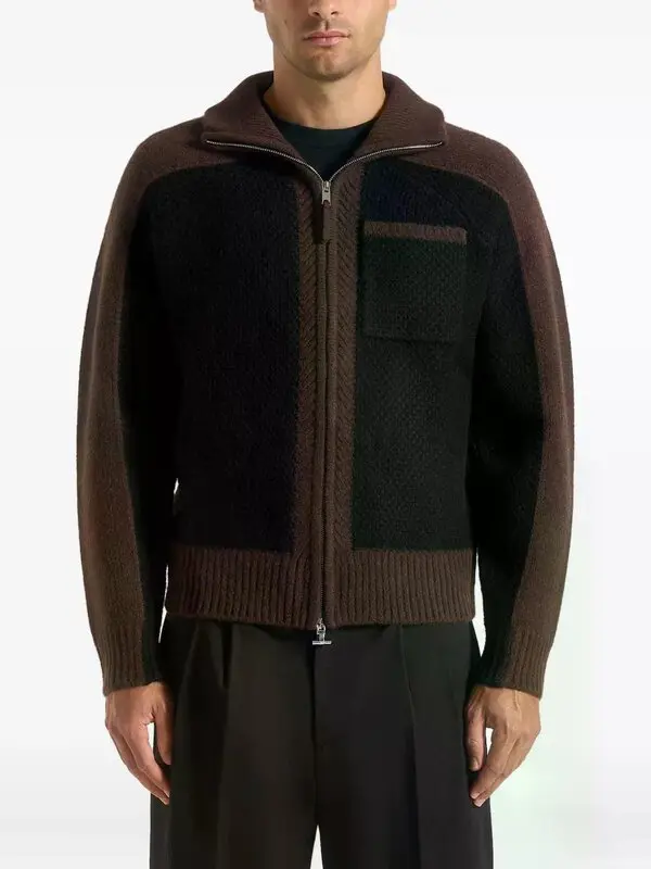 Manière De Voir René Zip-fastening Colour-block Cardigan