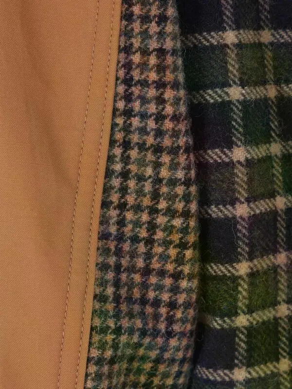 Junya Watanabe Plaid Panel Canvas Jacket - Brown