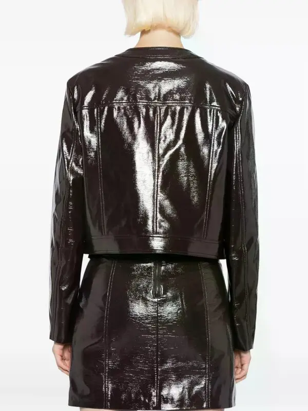 Karl Lagerfeld Logo-embossed Patent Jacket