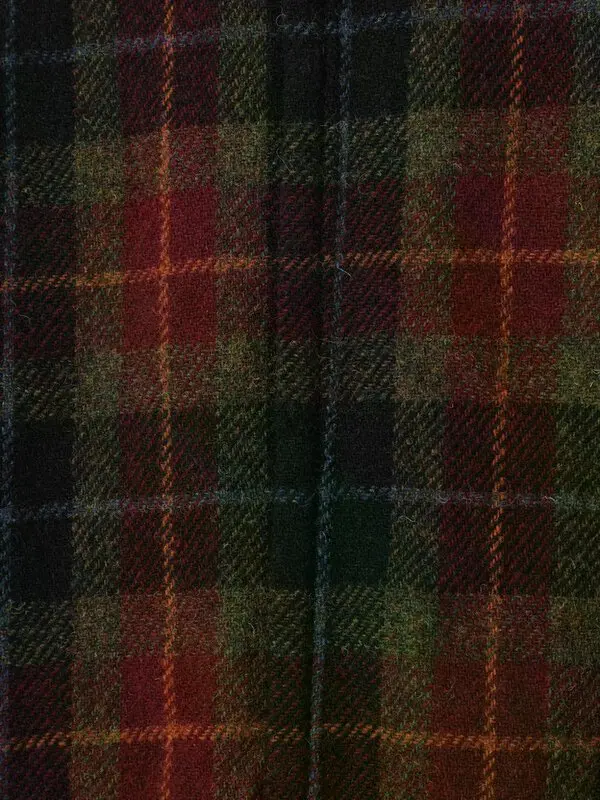 Undercover Plaid Zip-up Jacket With Striped Sleeves