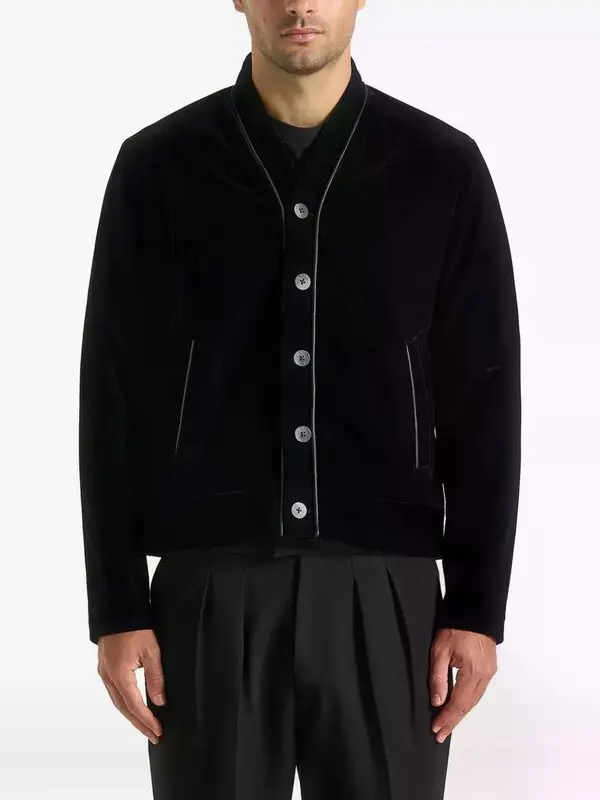 Manière De Voir Maniere De Voir Contrast-piping Velvet Jacket
