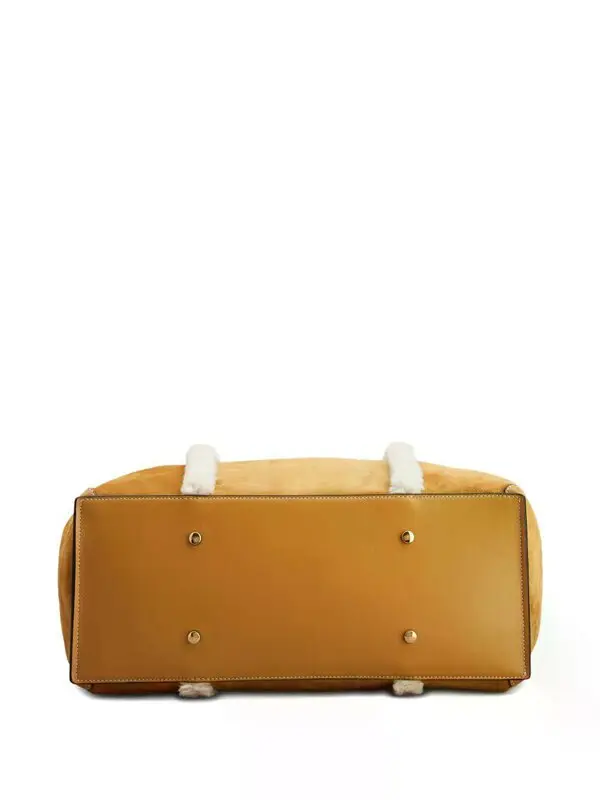 TOD'S Shearling-trimmed Shoulder Bag