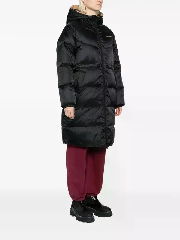 Karl Lagerfeld Logo-embroidered Reversible Down Coat