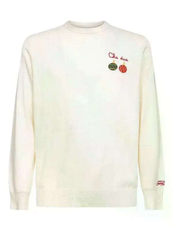 MC2 SAINT BARTH Embroidered Crew Neck Sweater - Neutrals