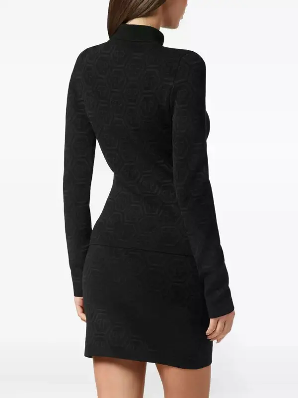 Philipp Plein Logo Pattern Turtleneck Sweater