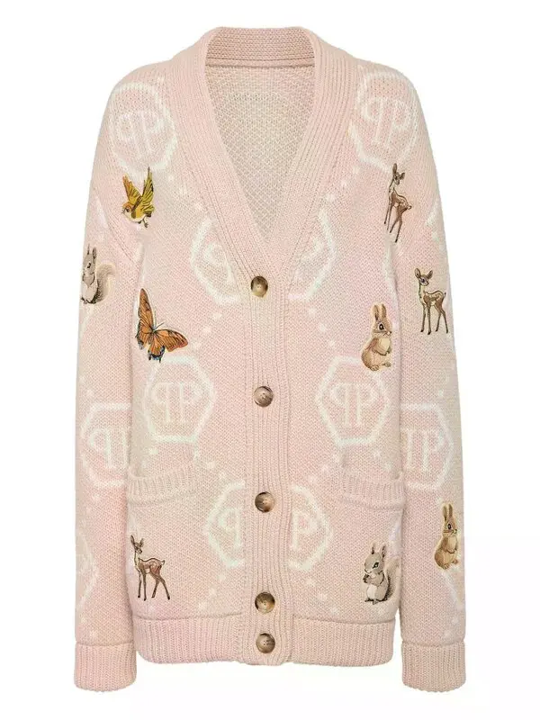 Philipp Plein Embroidered Cardigan - Neutrals