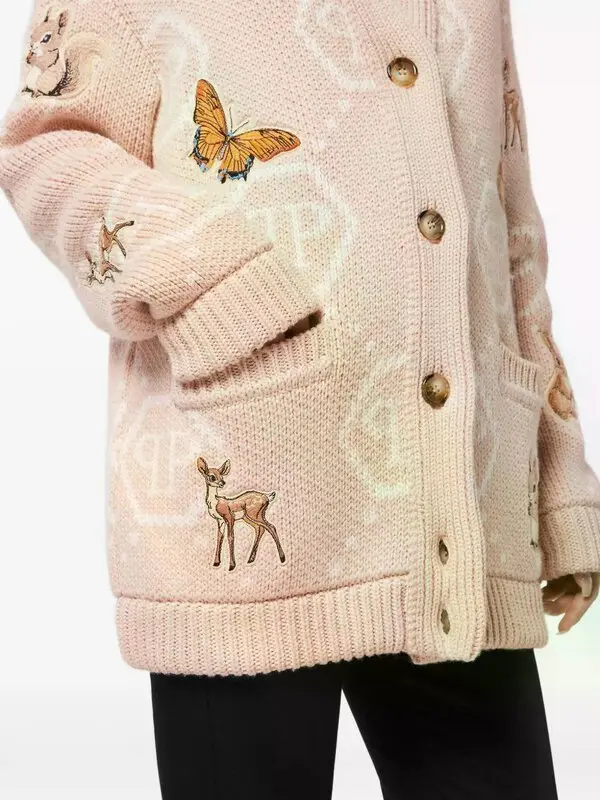Philipp Plein Embroidered Cardigan - Neutrals