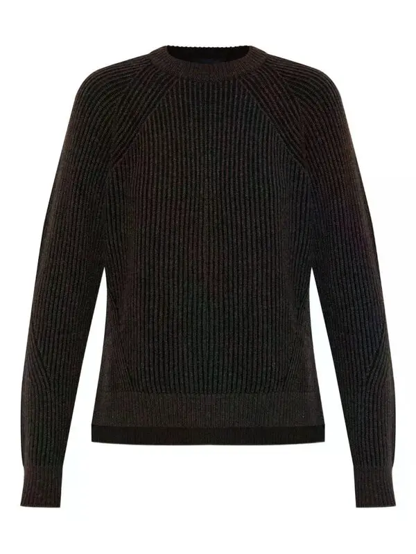 Sease Cashmere Ribbed Knit Round Neck Sweater