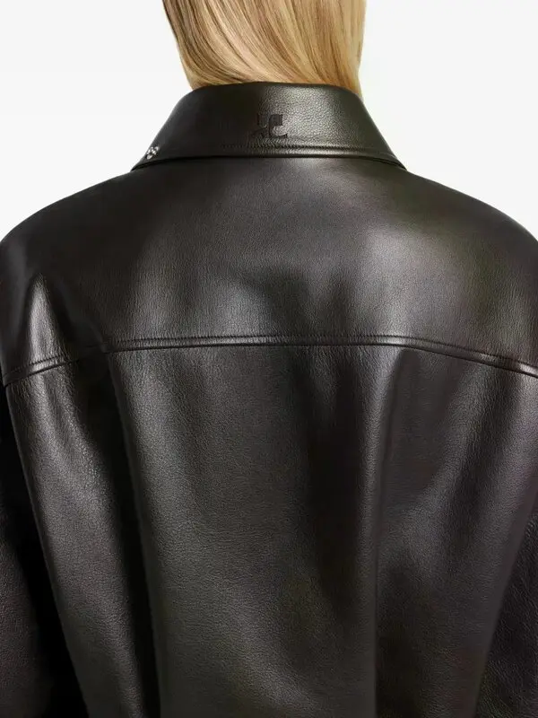 COURREGES Oversized Leather Jacket