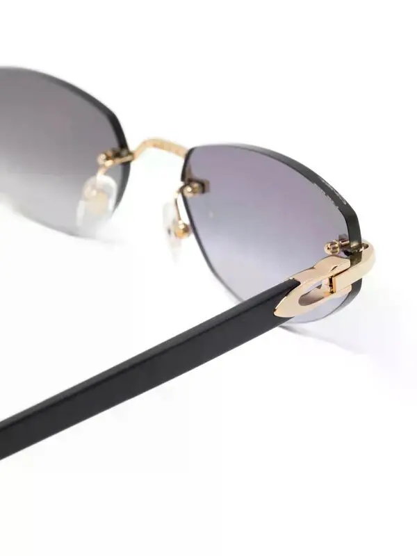 Cartier Geometric-frame Sunglasses - Black
