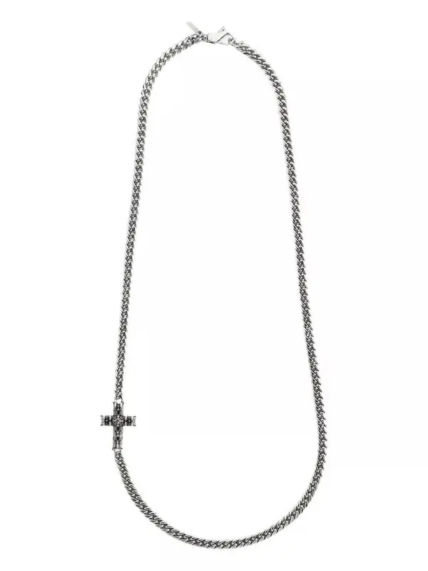 Emanuele Bicocchi Sterling Cross Charm Necklace - Silver