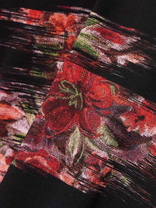 GANNI Floral-print Stretch-jersey Turtleneck Top