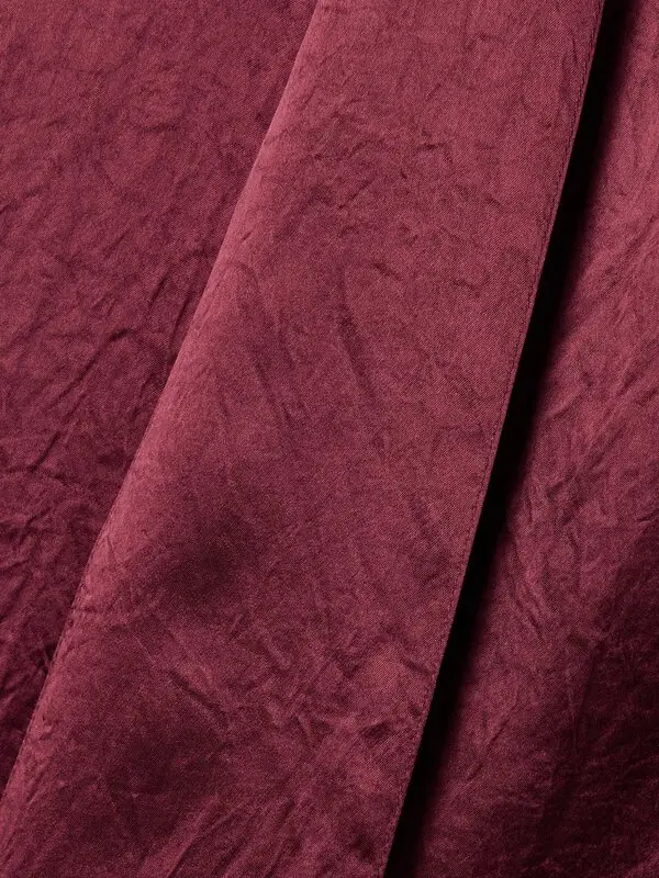 Maria Mcmanus Crinkled-satin Blouse With Attached Scarf - Red