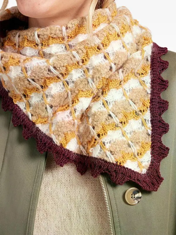 La DoubleJ Triangle-shape Crochet Scarf - Yellow