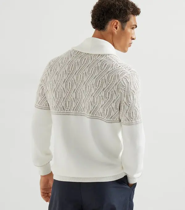Brunello Cucinelli Jacquard Shawl-collar Cardigan